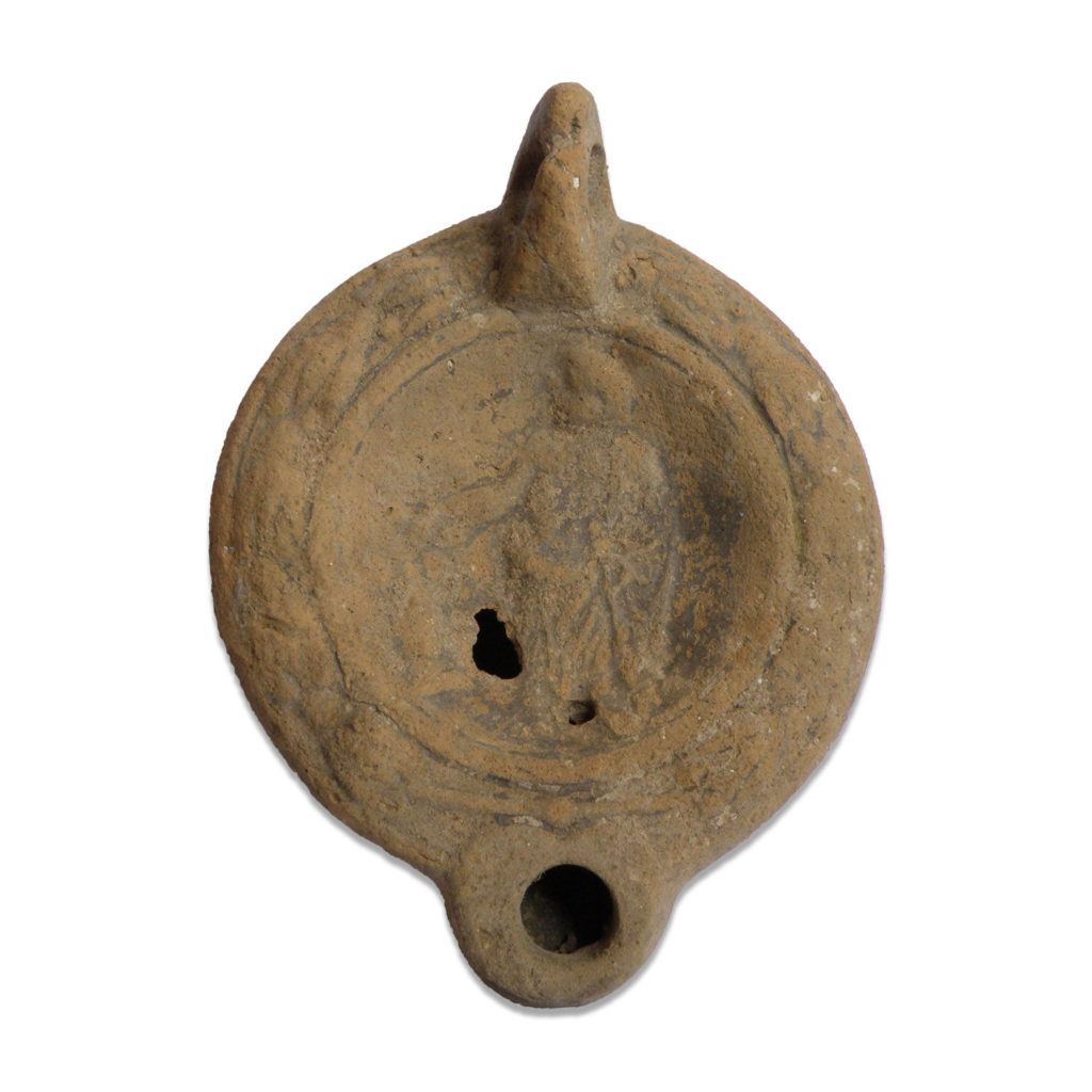 Roman oil lamp with a female head for sale | Roman Antiquities for sale