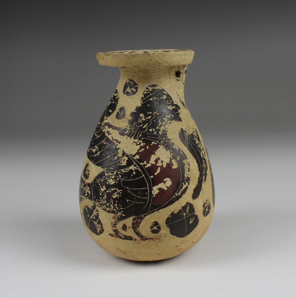 Greek alabastron with a lion and swan for sale | Etruscan Antiquities ...