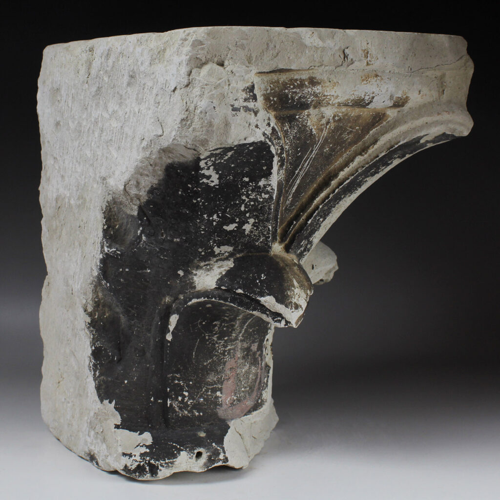 Medieval corner capital with cross-headed leaf decoration for sale ...