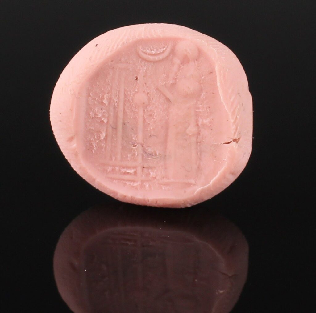 Iron Age seal with Worshipper before symbols for sale | Iron Age ...