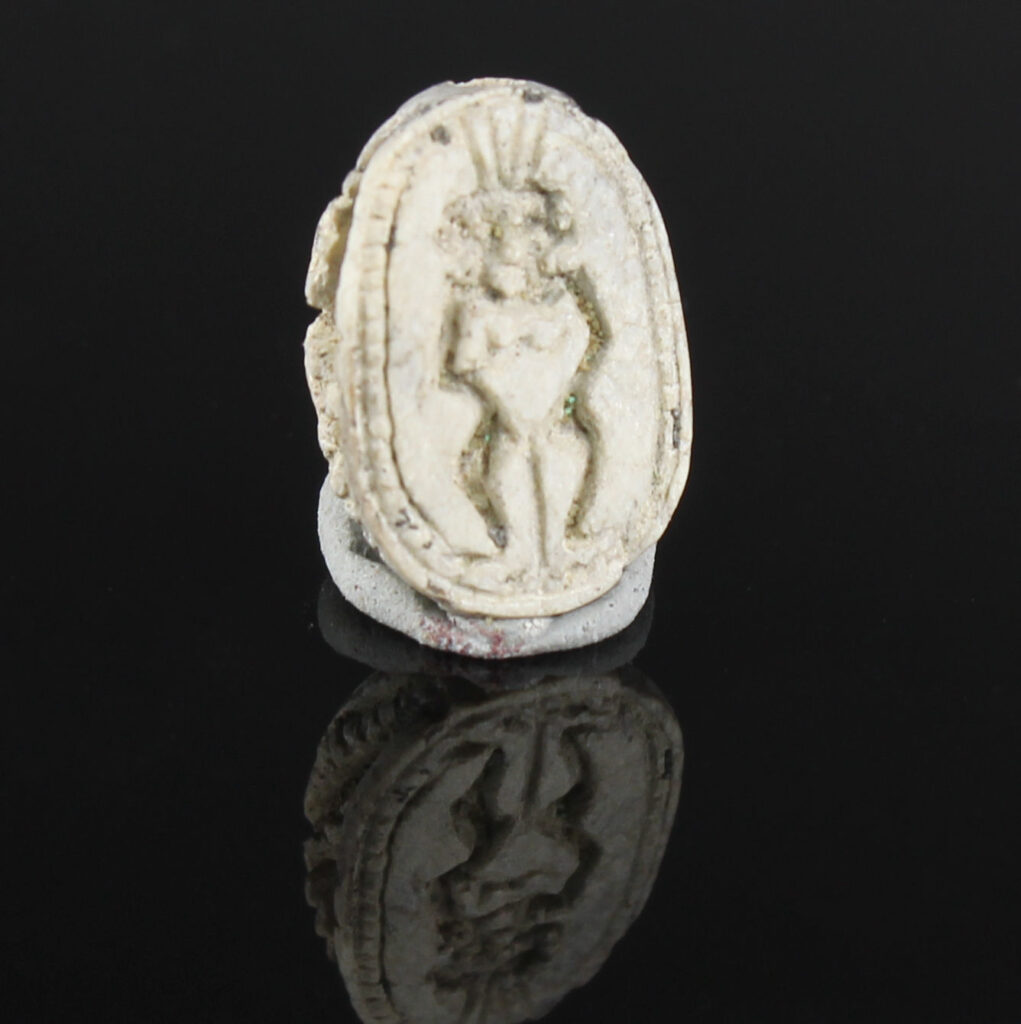 Egyptian scarab with god Bes for sale | Egyptian Antiquities for sale