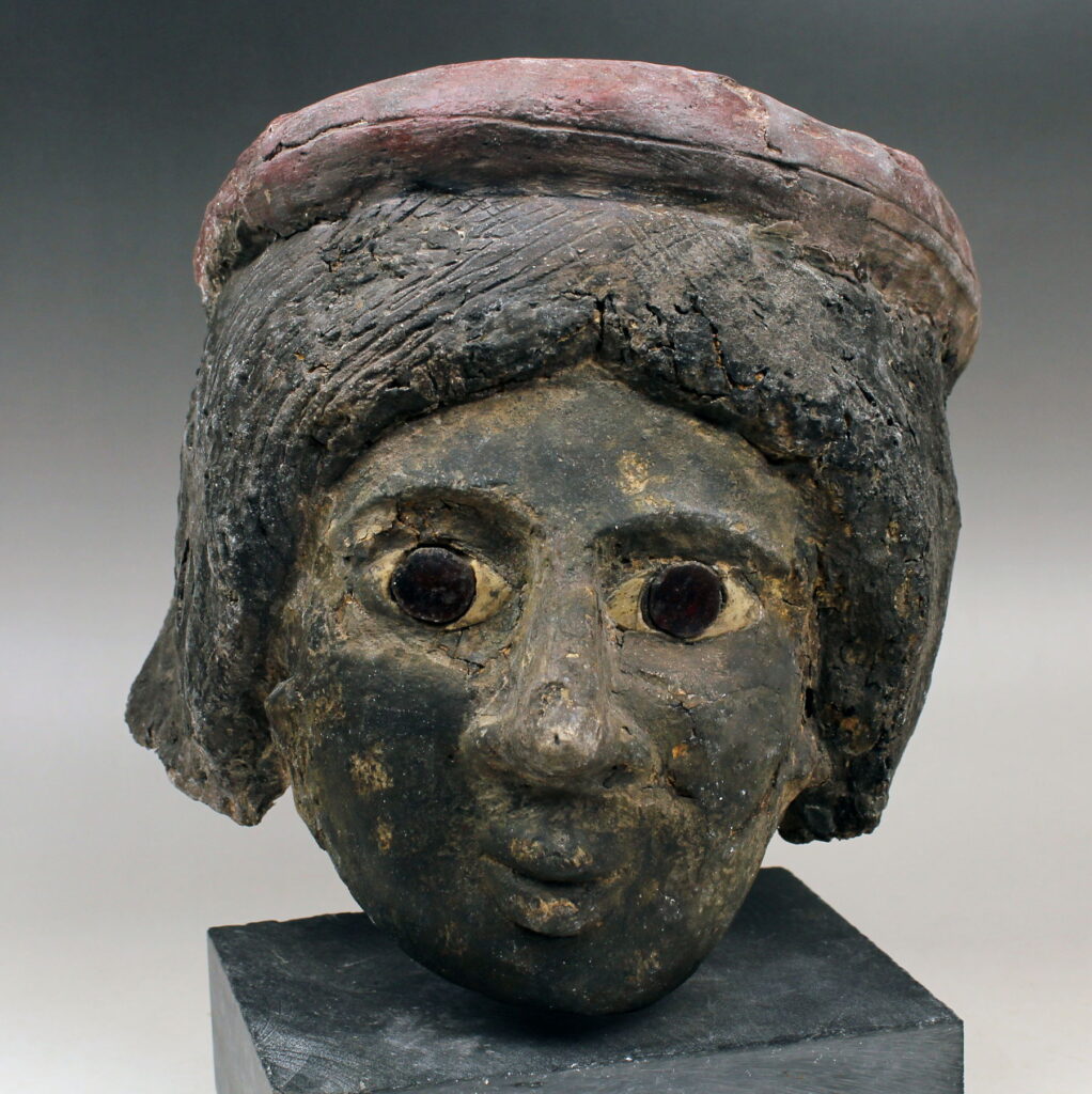 Romano-Egyptian cartonnage mummy mask depicting a female head for sale ...