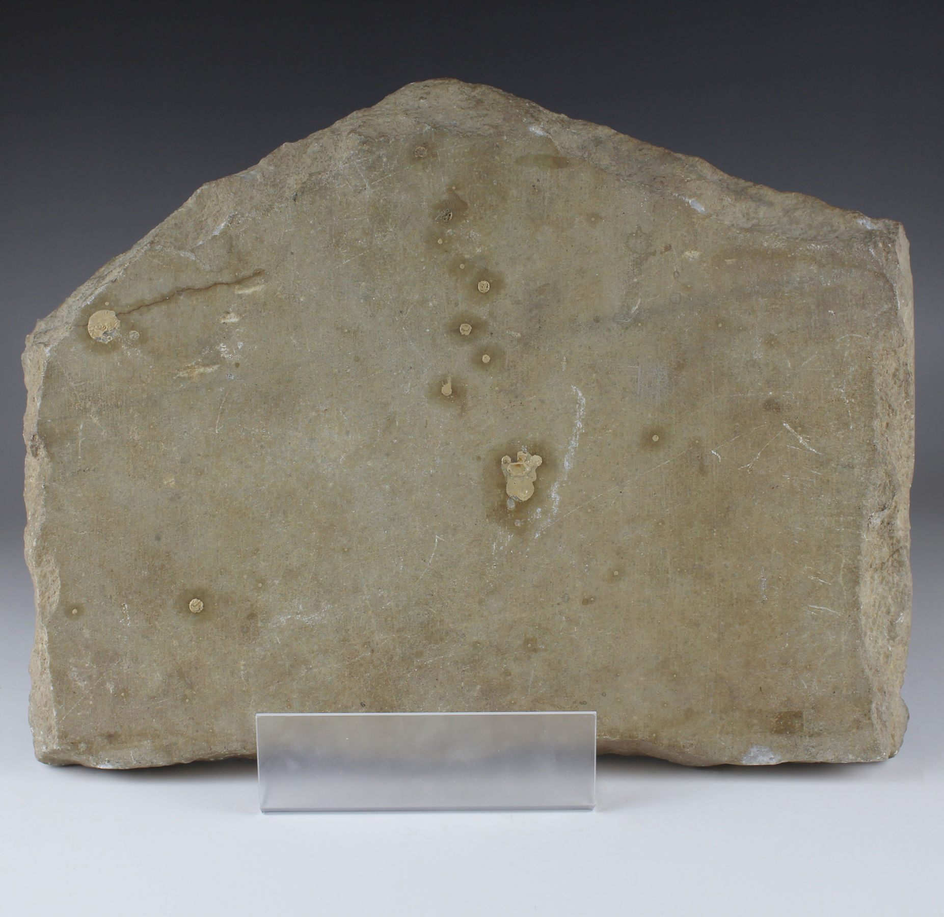 Roman funerary stele depicting a symposium with Greek inscription ...